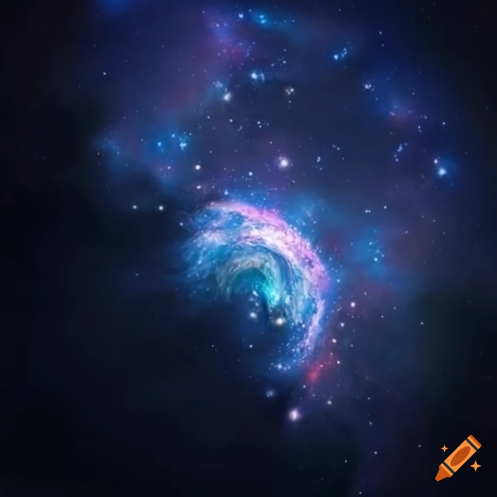 Dreamlike musical space landscape with swirling galaxies on Craiyon