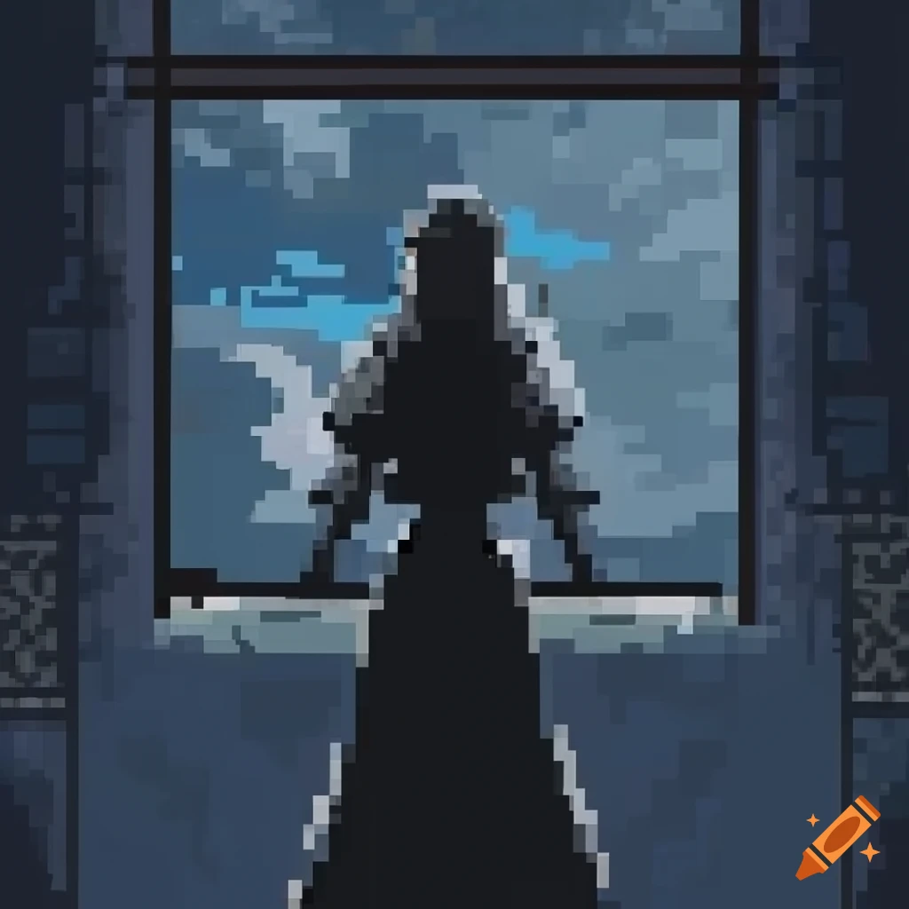 Seinen anime princess looking from a castle window in a dark souls ...