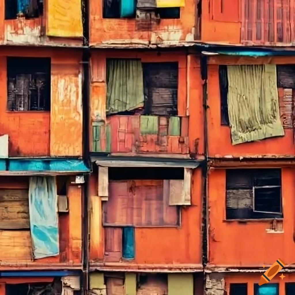 Texture atlas of slum building facade on Craiyon