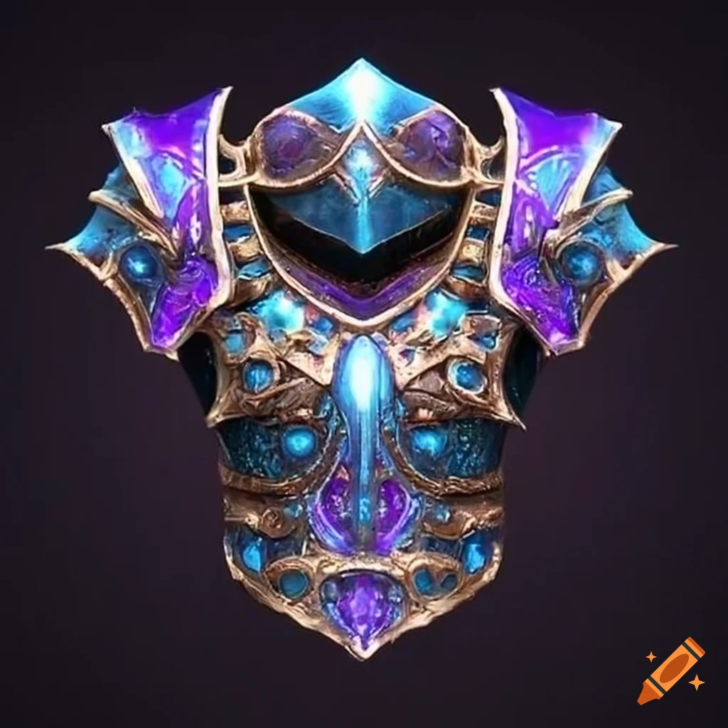 Front view of magic vitreous armor on Craiyon