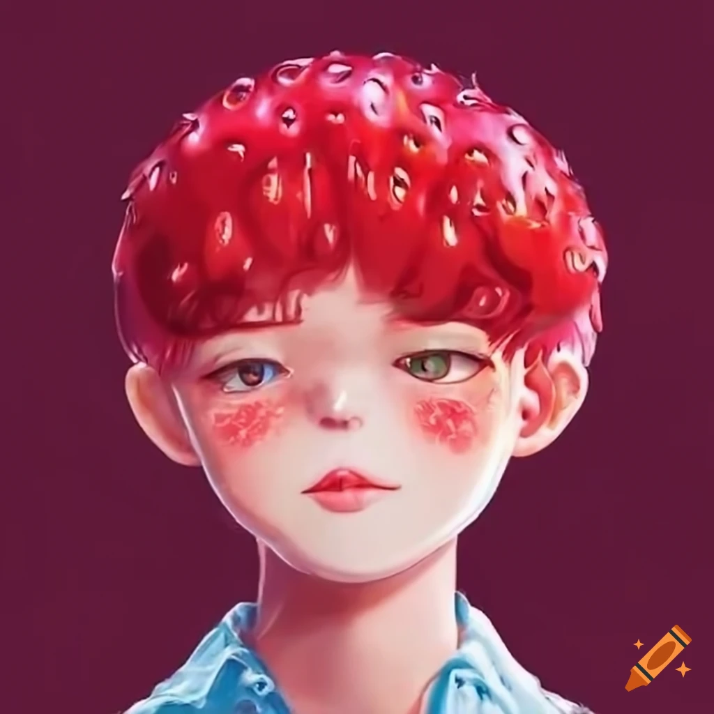 Boy with a strawberry head on Craiyon
