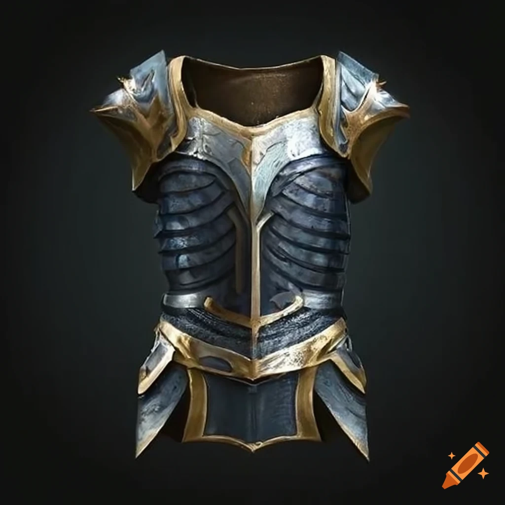 Adorned magic armor front view on Craiyon