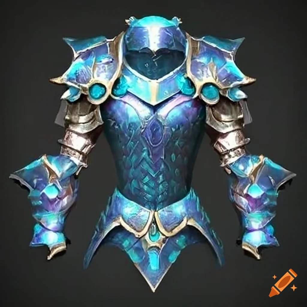 Front view of magic strength armor on Craiyon