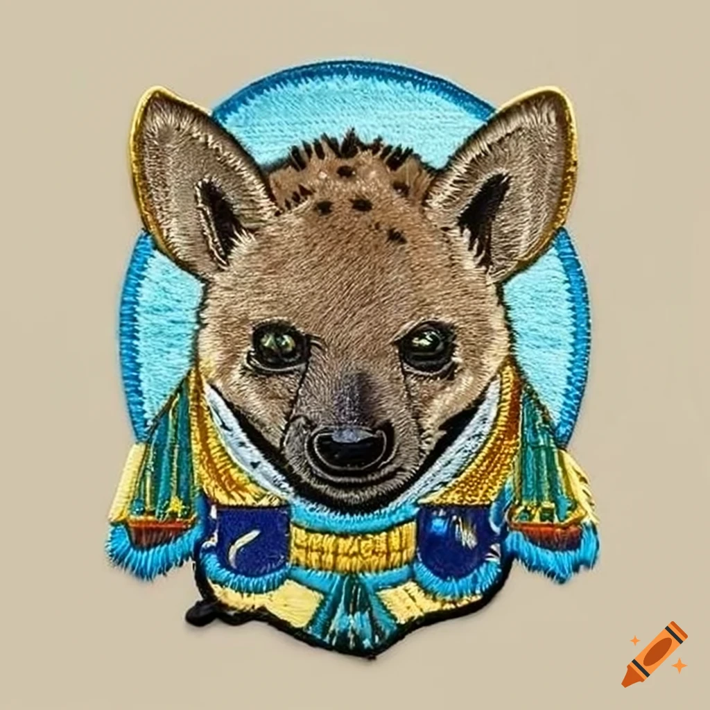 Hyena with egyptian accessories patch on Craiyon