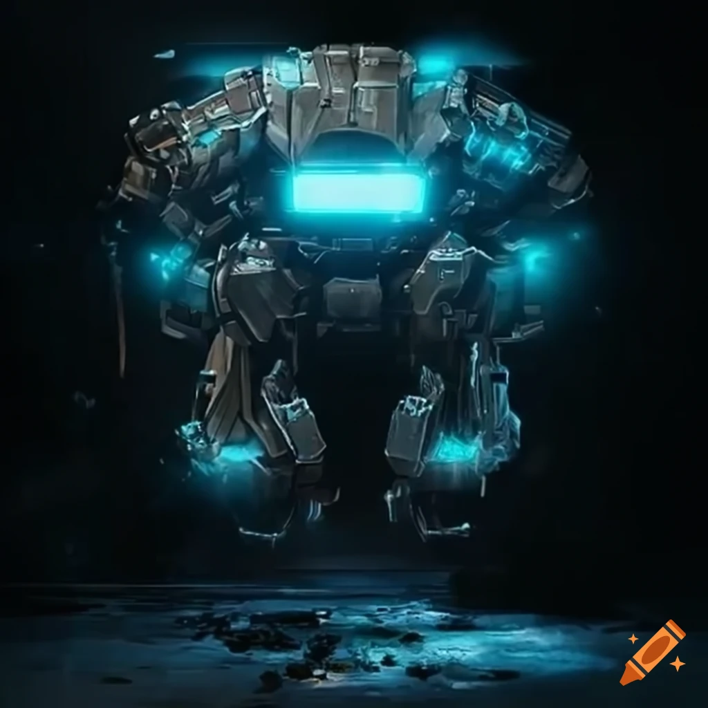 Floating canvas wrap with stunning beautiful Mech on Craiyon