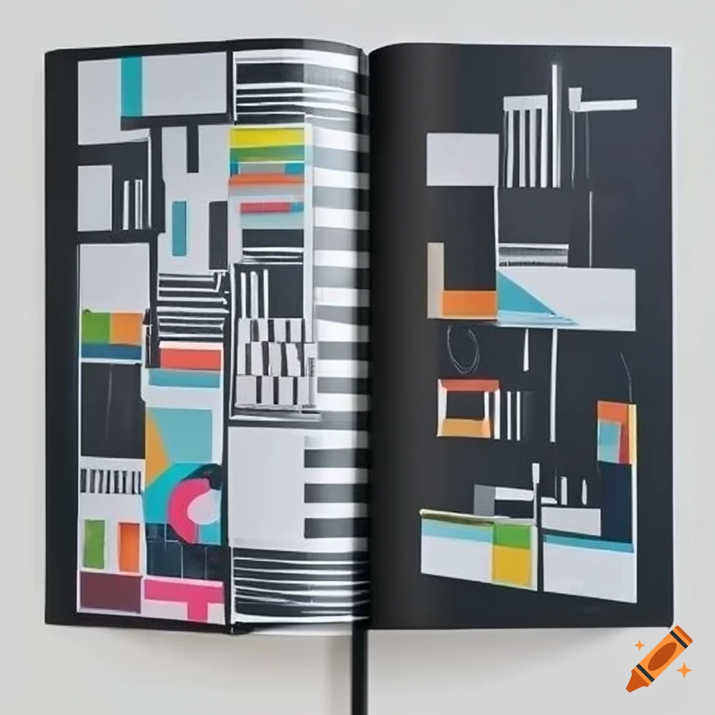 Contemporary graphic design book on Craiyon