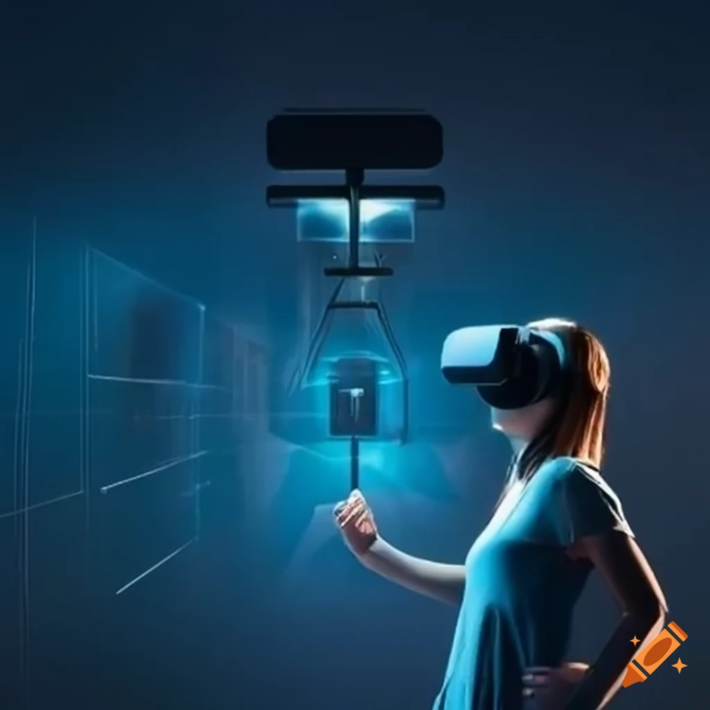 Cutting-edge virtual reality showcasing solar energy applications on Craiyon