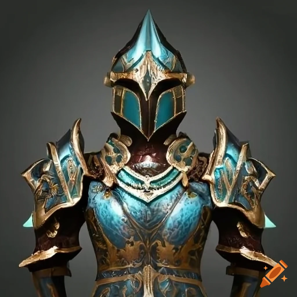 Front view of adorned magic armor on Craiyon