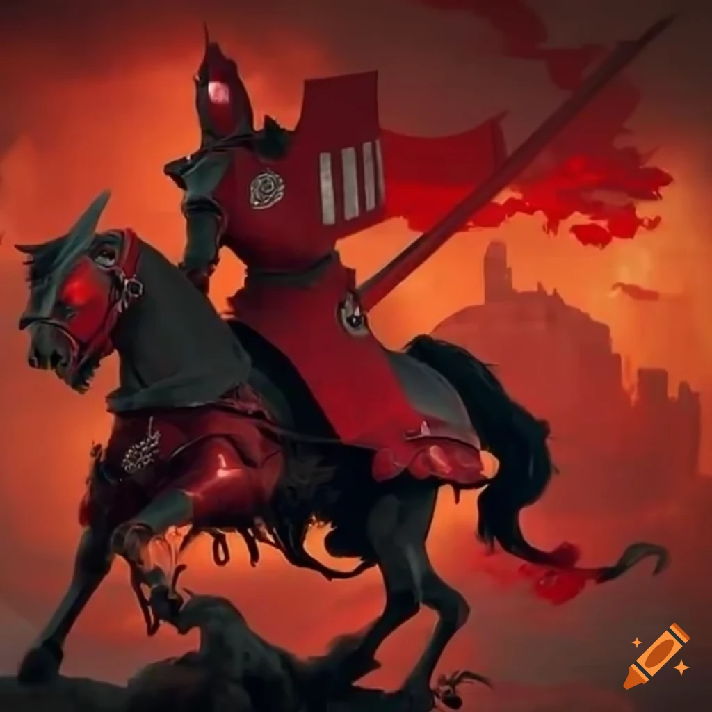 Red lancer in a jousting competition on Craiyon