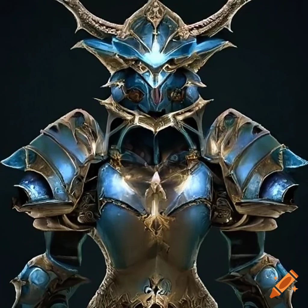 Adorned magic armor front view on Craiyon