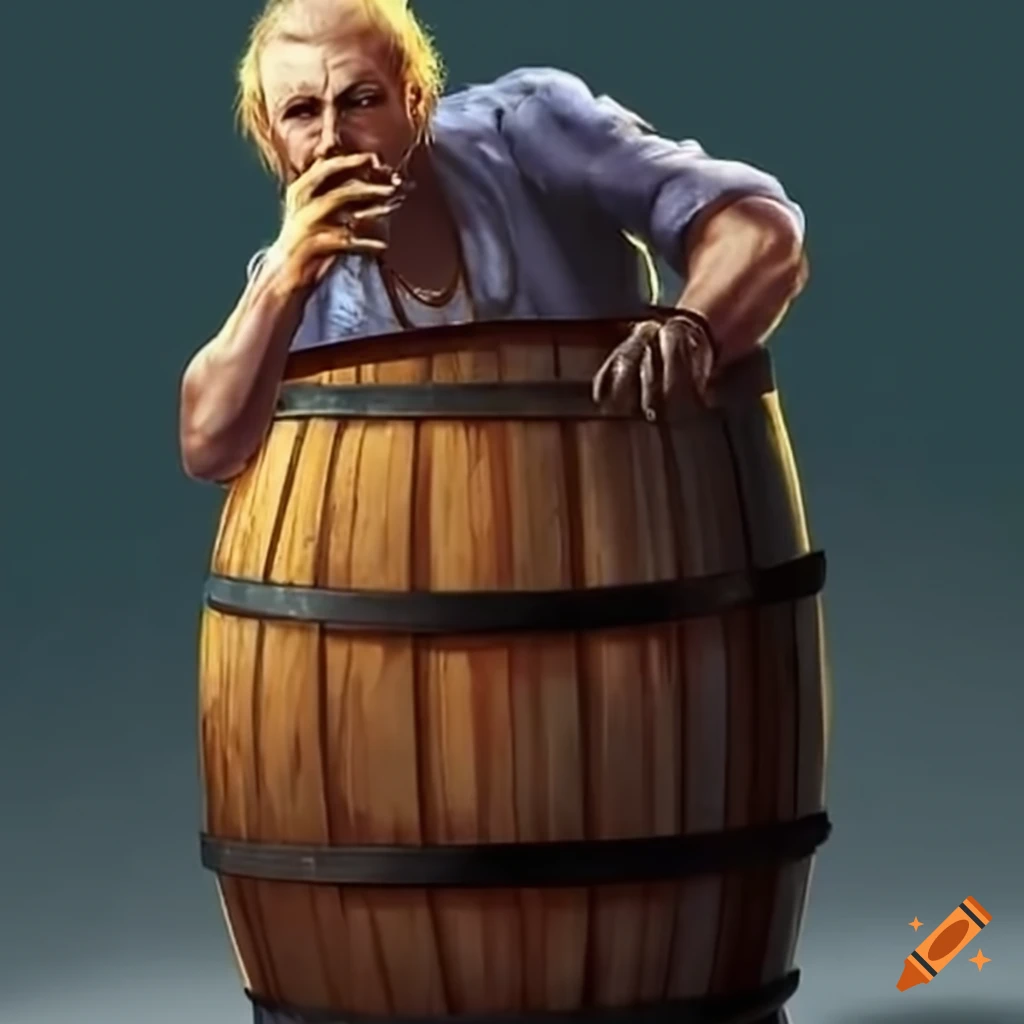Man in a barrel on Craiyon