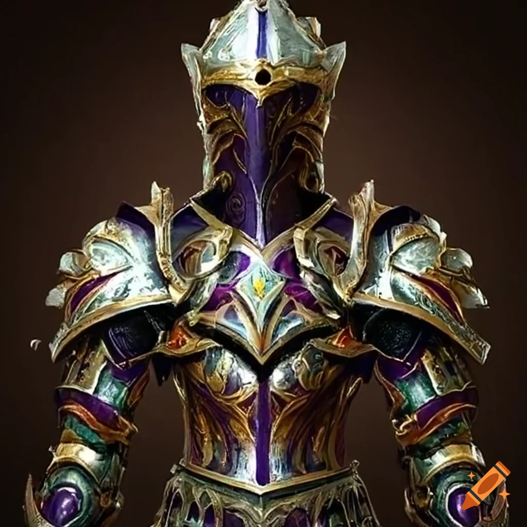 Adorned magic armor front view on Craiyon