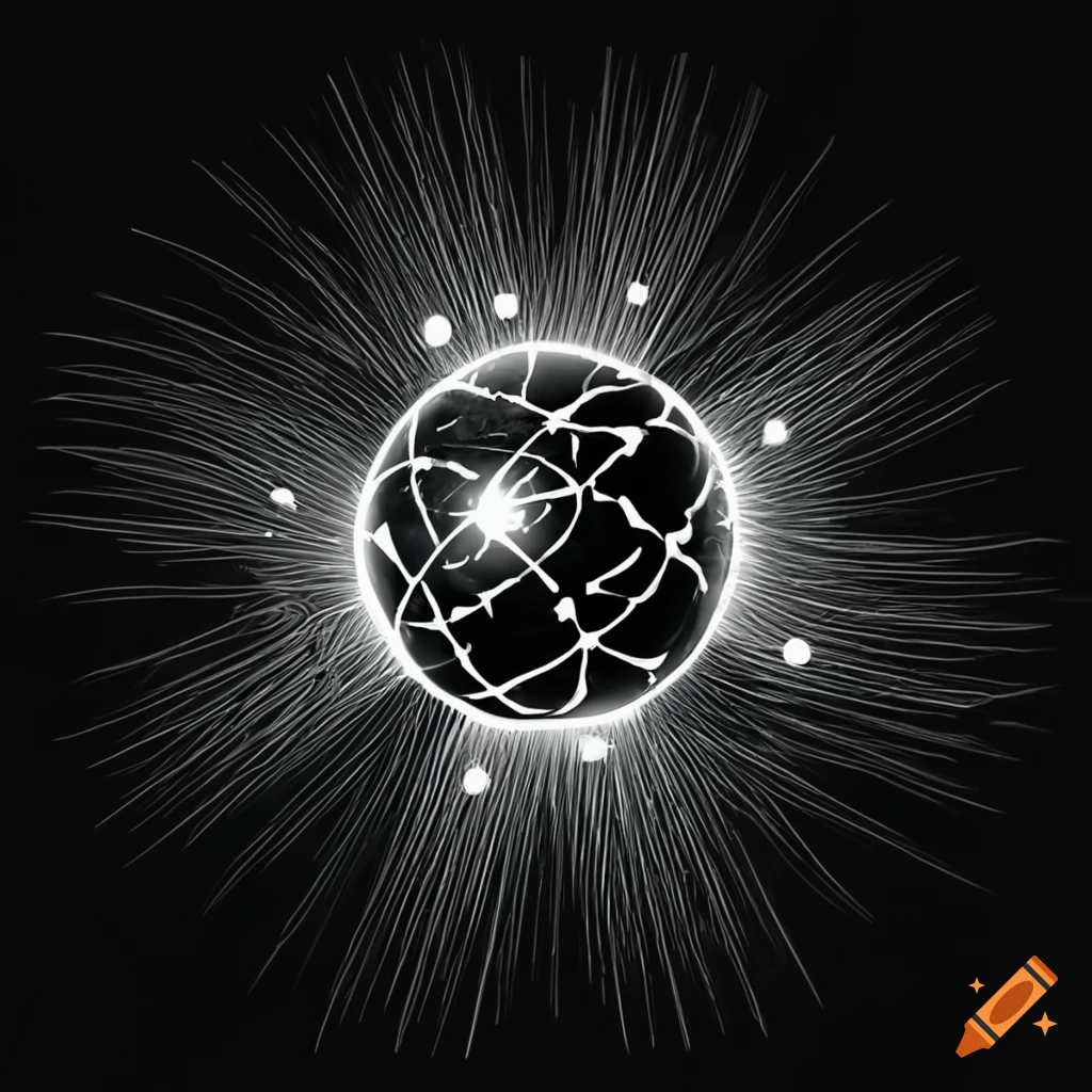 Intricately designed logo with a shimmering glowing orb on Craiyon