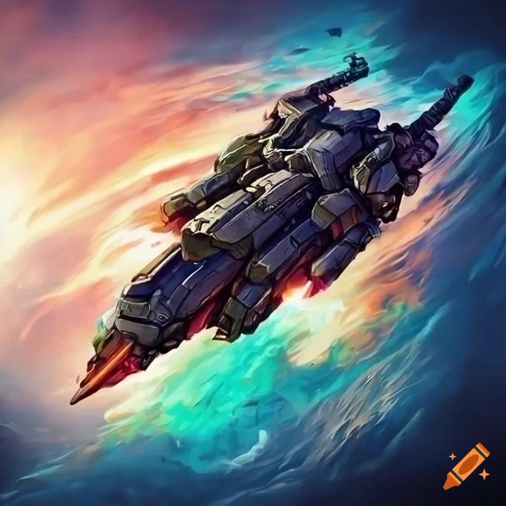 Floating canvas wrap of a stunning beautiful train Mech on Craiyon