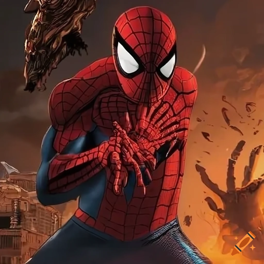 Superhero falling in a dramatic scene on Craiyon