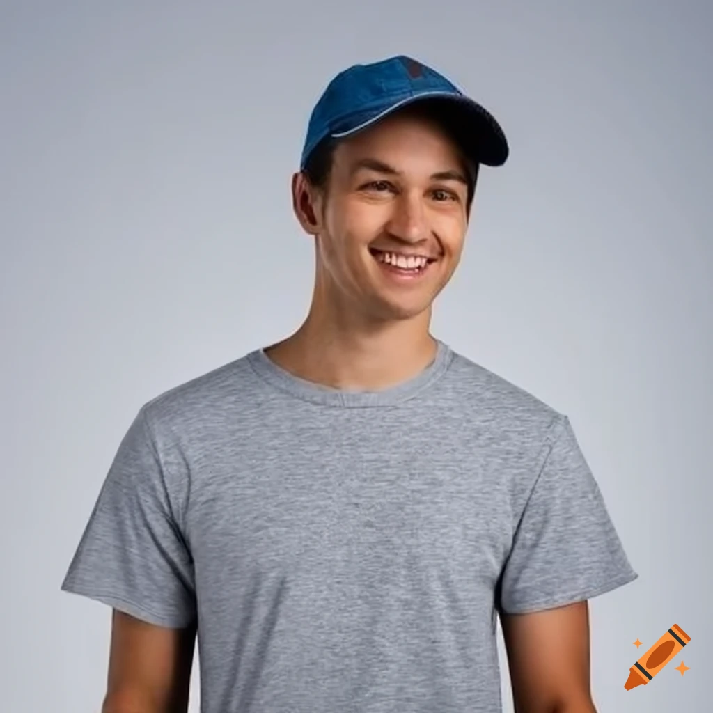 White guy in a heather gray tee shirt on Craiyon