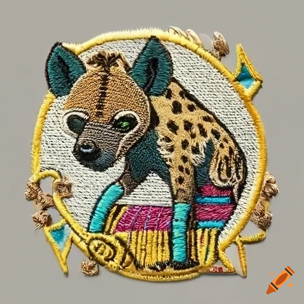 Hyena wearing egyptian accessories patch on Craiyon