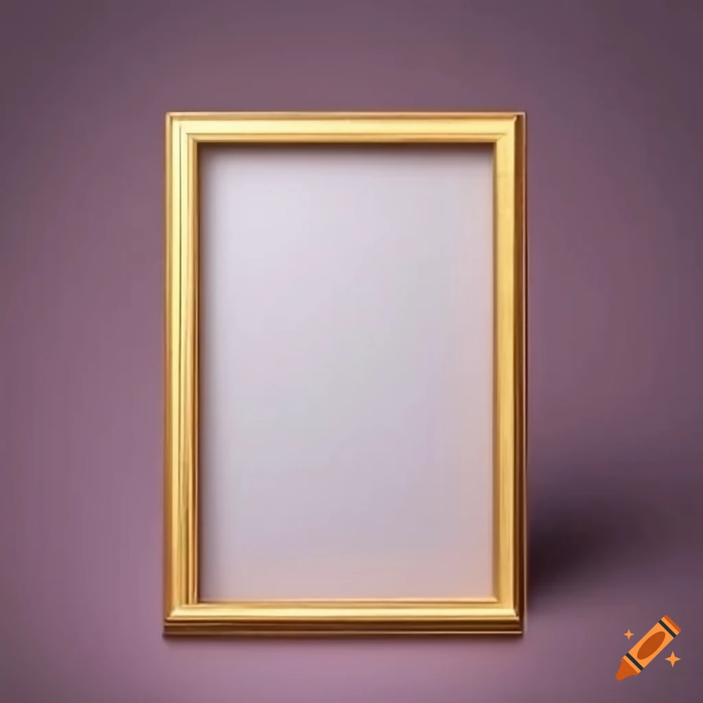 Wooden photo frame with golden strip detail on Craiyon