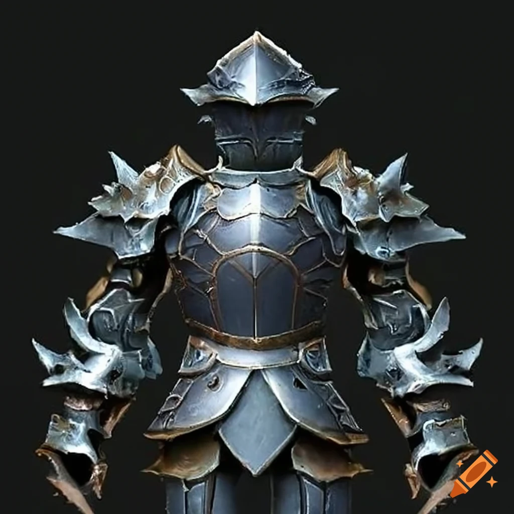 Adorned magic lacquered armor from the front on Craiyon