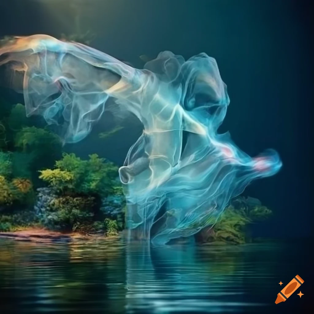 Floating canvas wrap art with stunning beauty on Craiyon