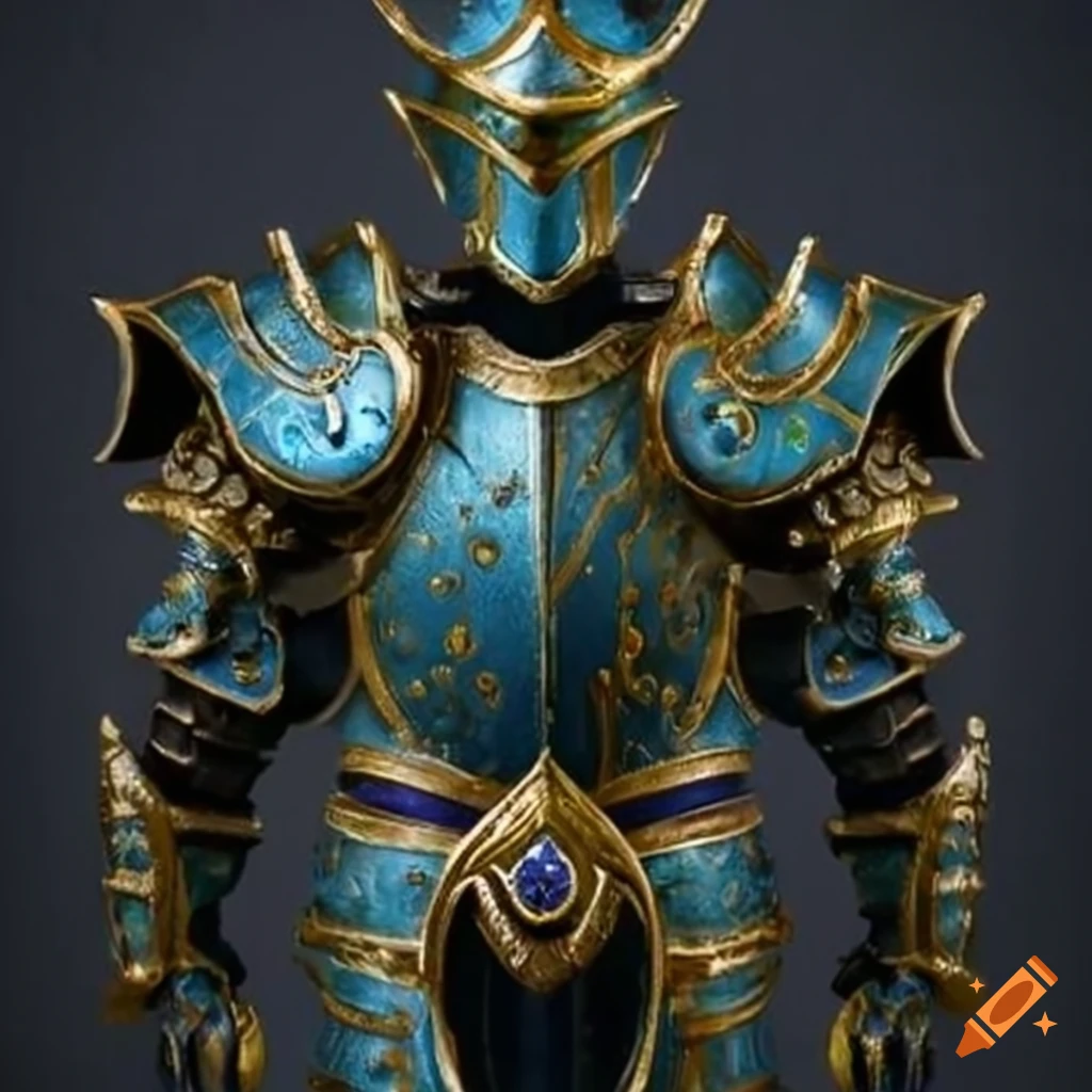 Adorned magic armor front view on Craiyon