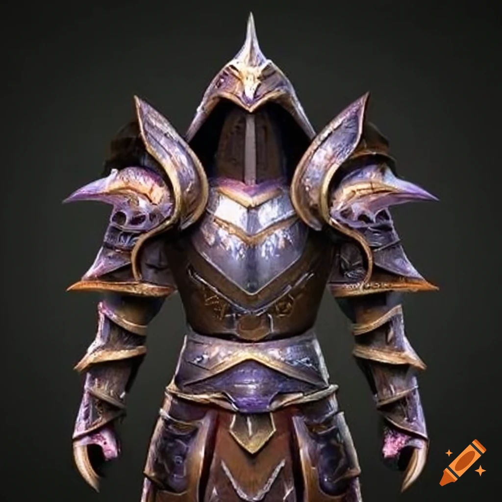 Front view of magic hide armor set on Craiyon