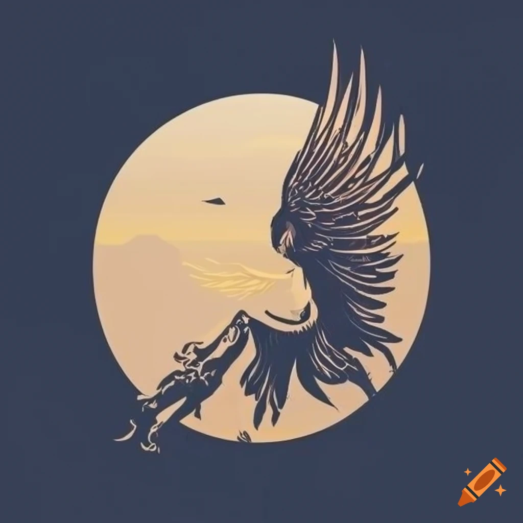 Elegant logo design featuring icarus and the sun on Craiyon