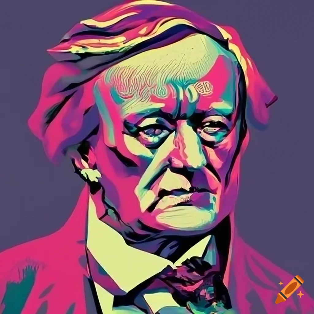 Richard wagner in a pop art style on Craiyon