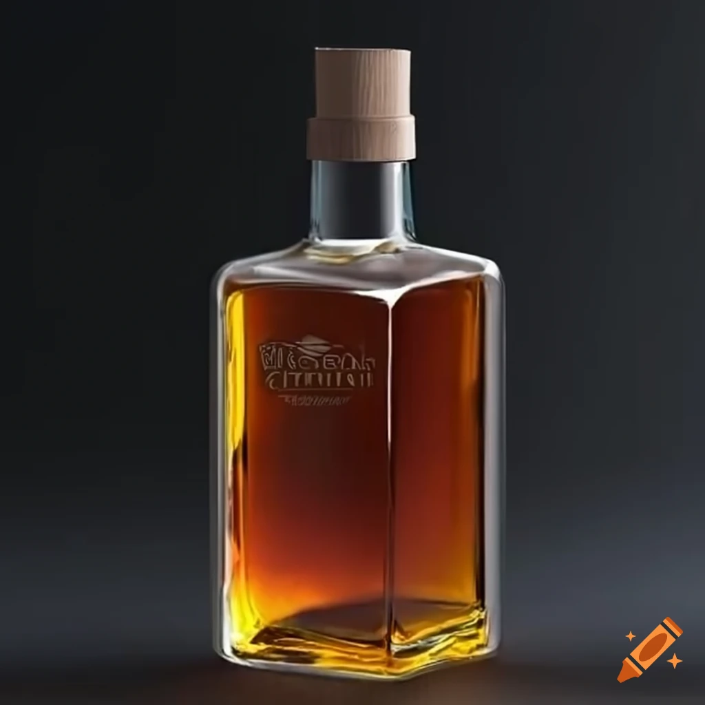Square whiskey bottle mockup on Craiyon