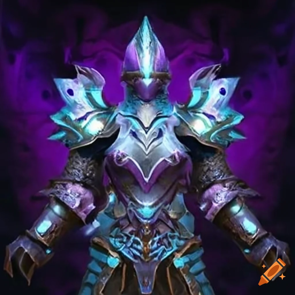 Front view of magic vitreous armor on Craiyon