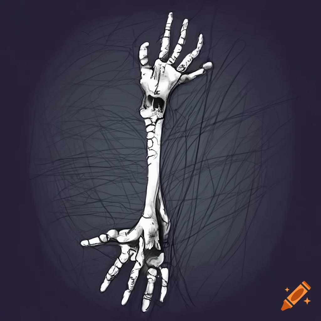Skeleton arm scribble on Craiyon