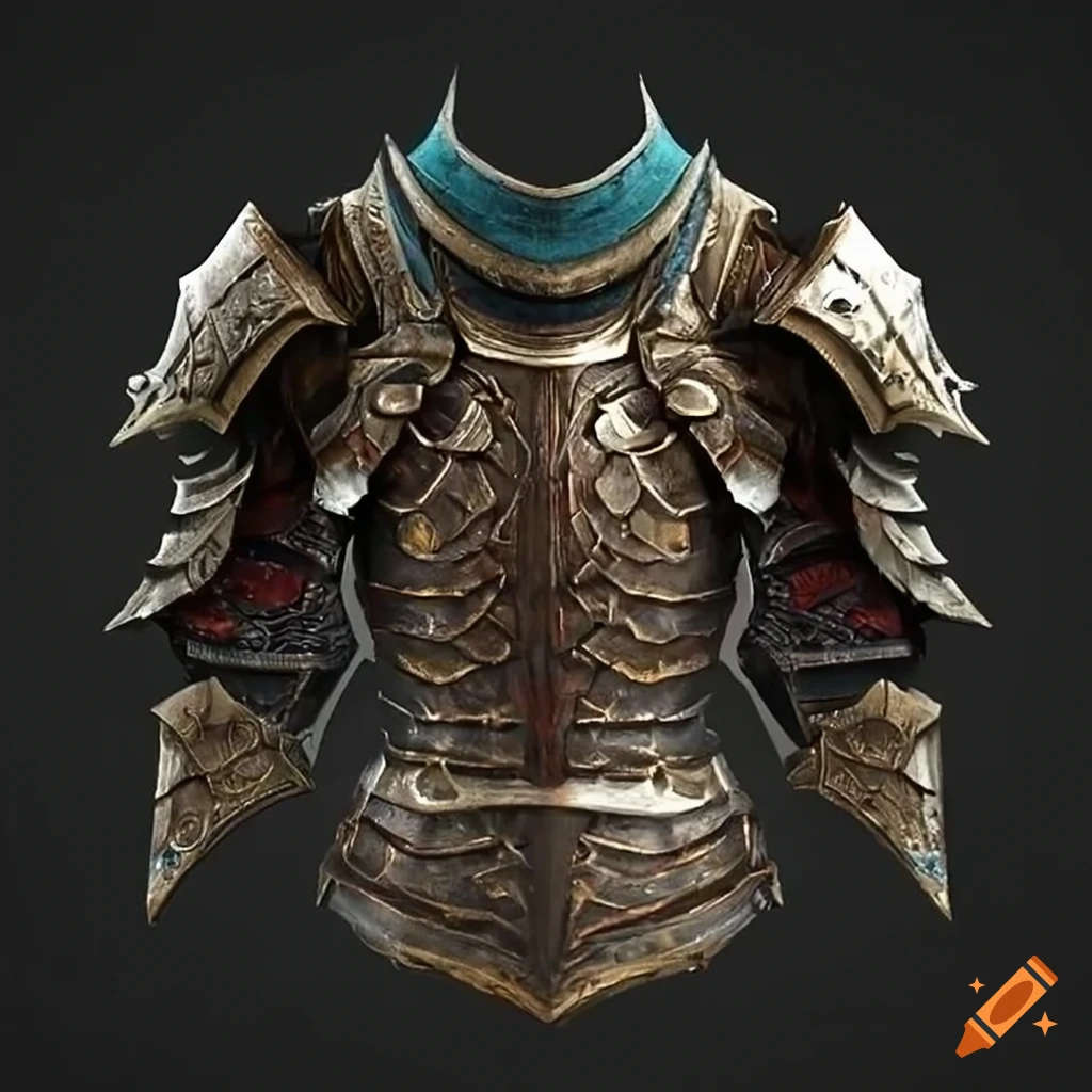 Adorned magic hide armor set from the front on Craiyon