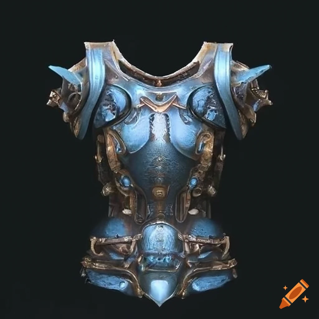 Adorned magic platina armor from the front on Craiyon