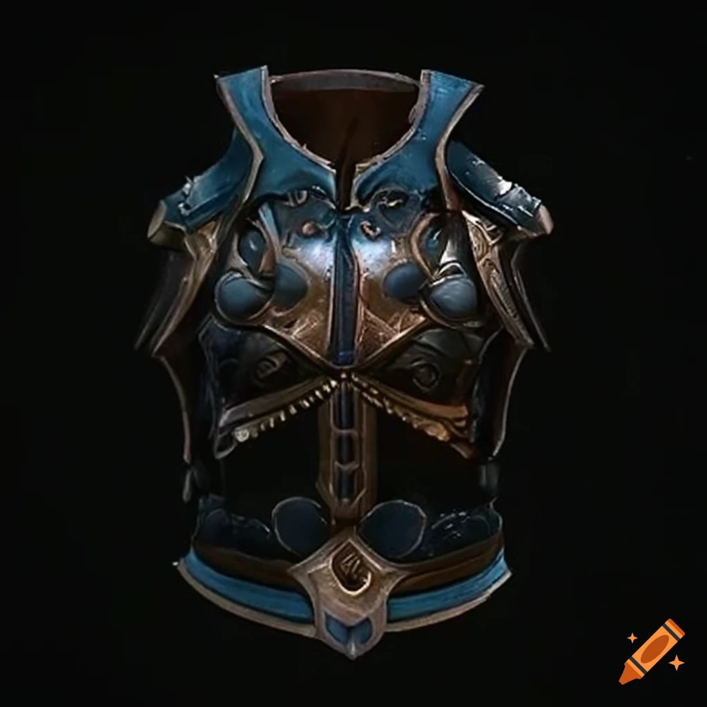 Front view of adorned magic platina armor on Craiyon