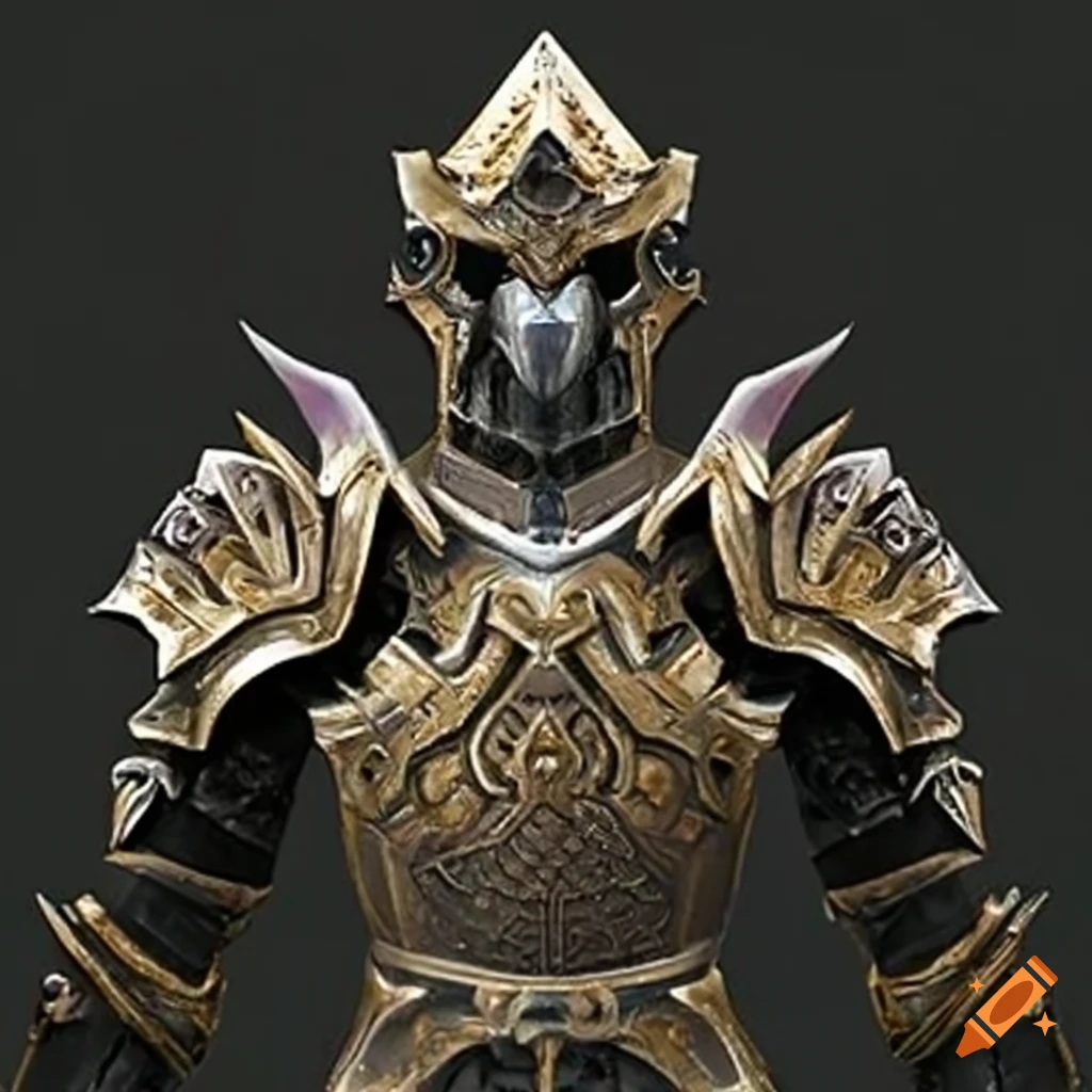Front view of adorned magic armor on Craiyon