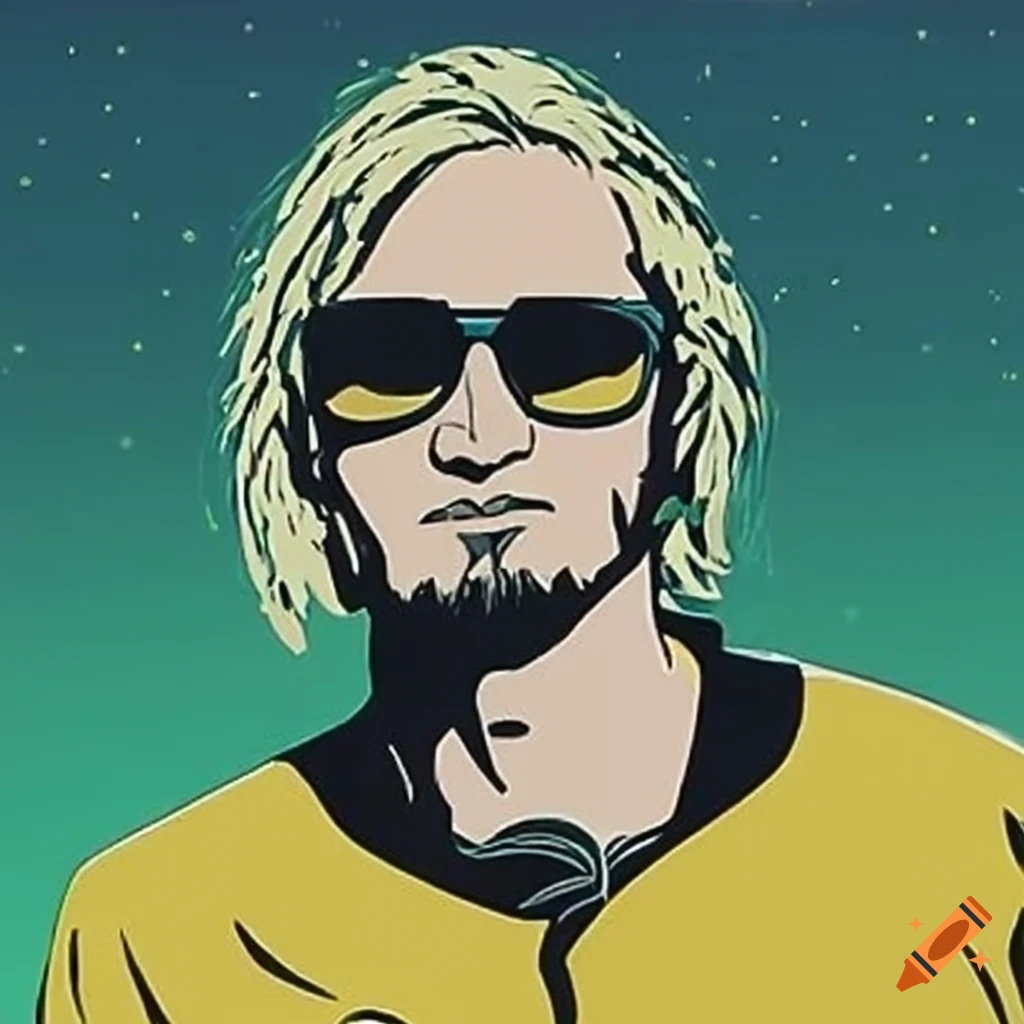 Anime-style portrait of Layne Staley wearing sunglasses by Roy ...