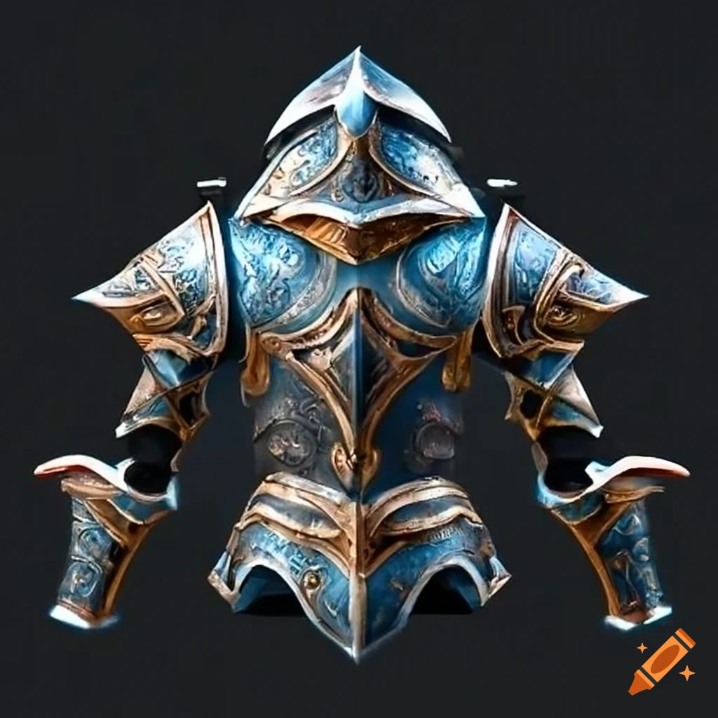 Front view of an adorned magic armor set on Craiyon