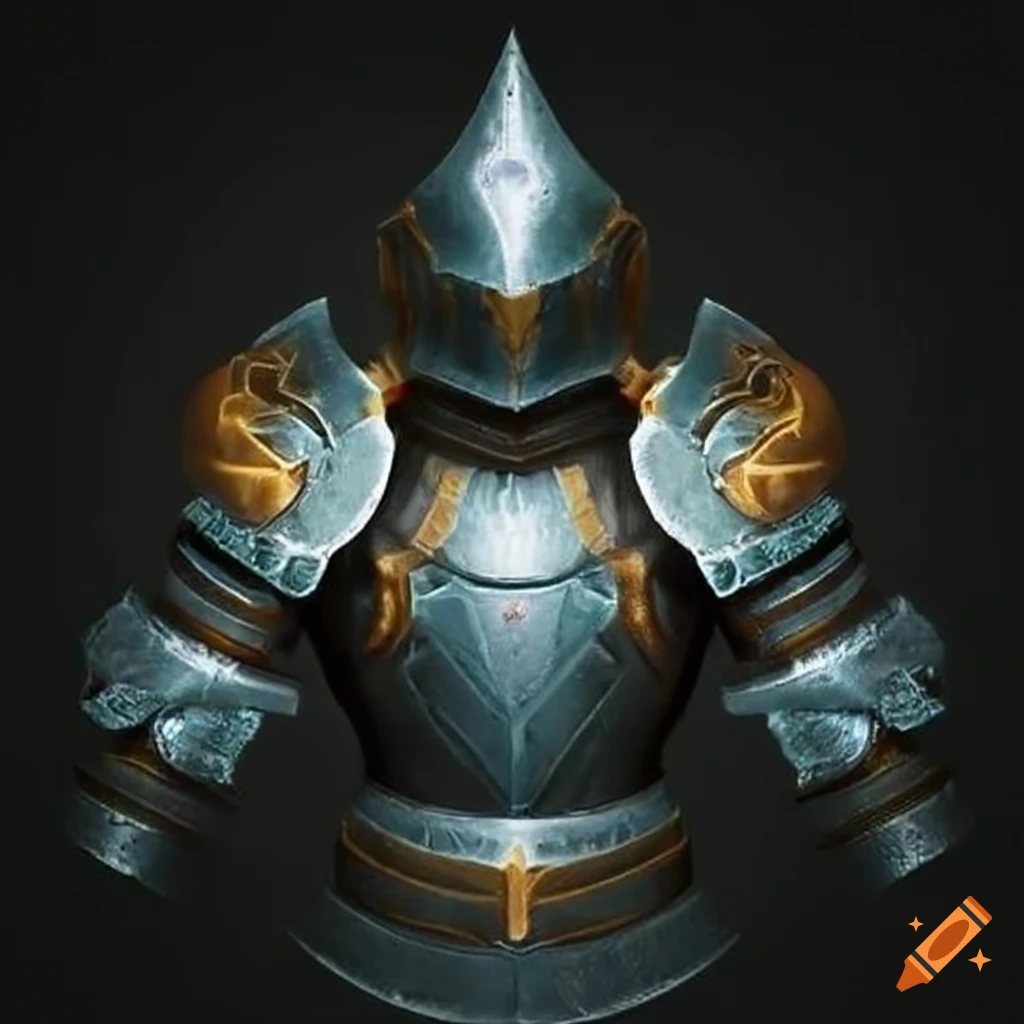 Adorned magic heavy armor front view on Craiyon