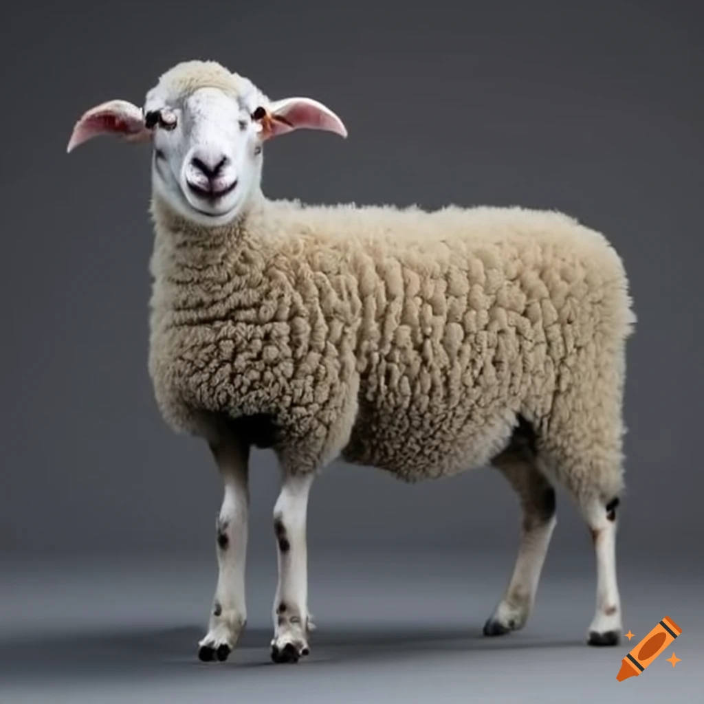 Full body of a sheep on Craiyon