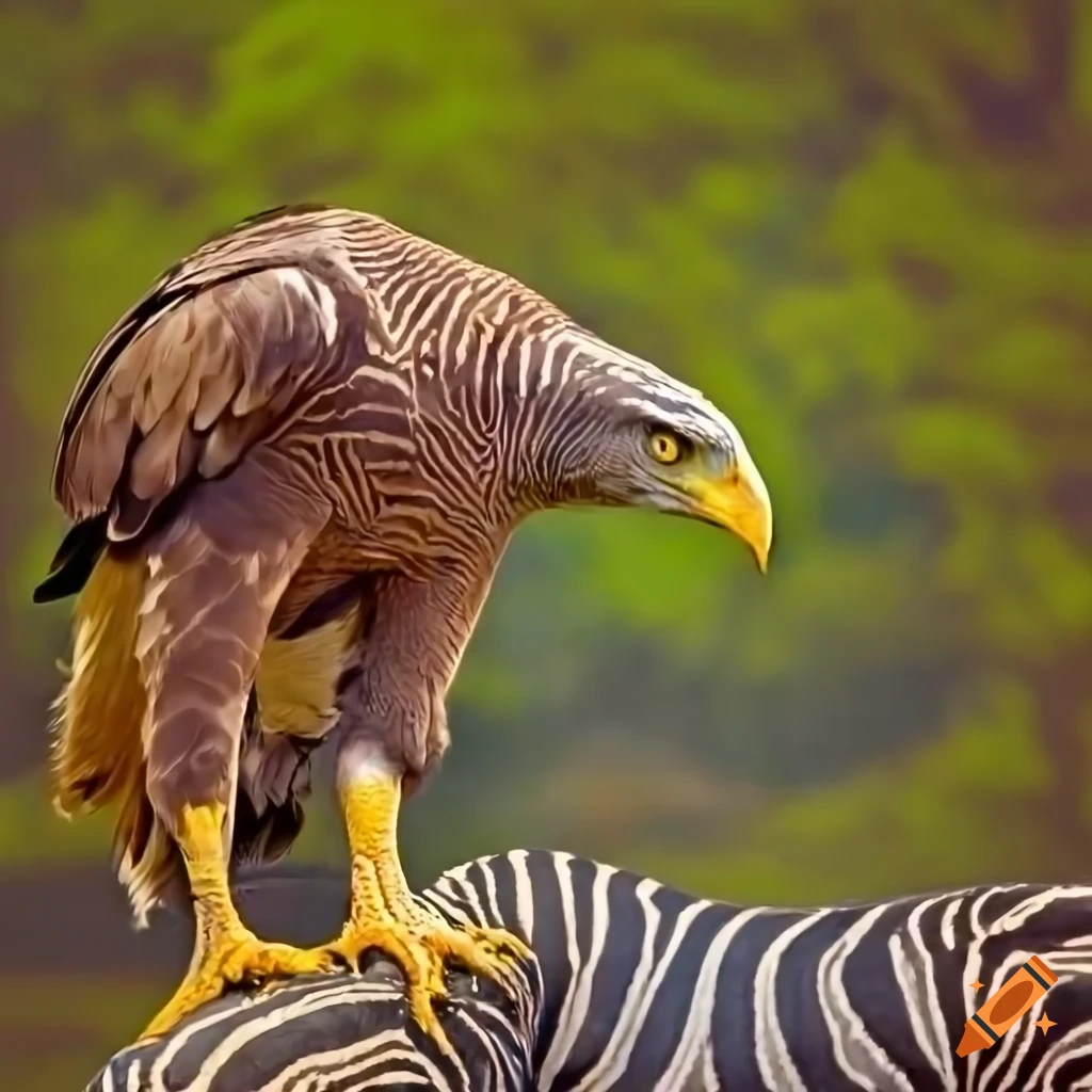 Eagle carrying a zebra on Craiyon