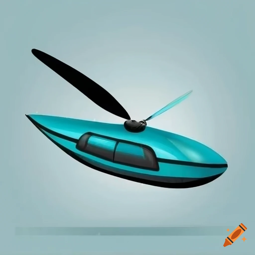 Innovative eco-friendly flying vessel with single propeller on Craiyon
