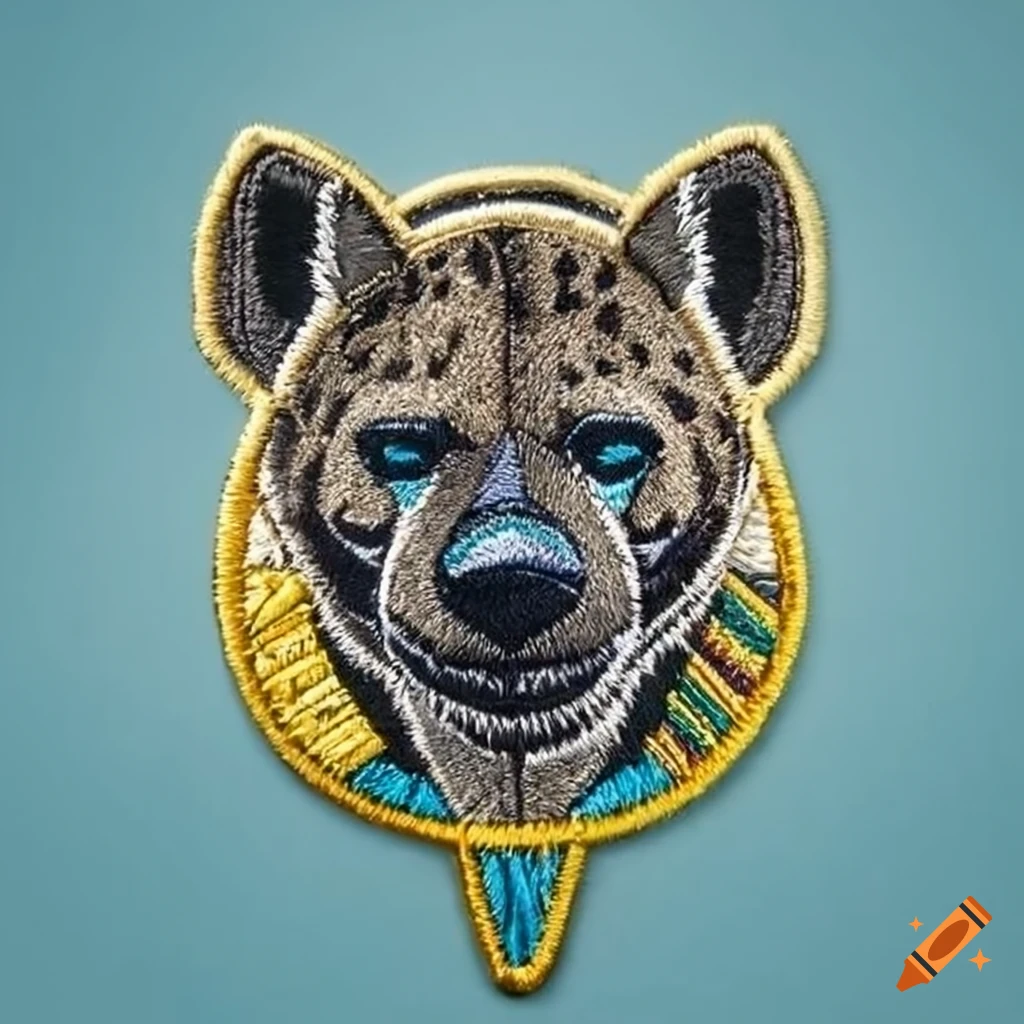 Hyena with egyptian accessories patch on Craiyon