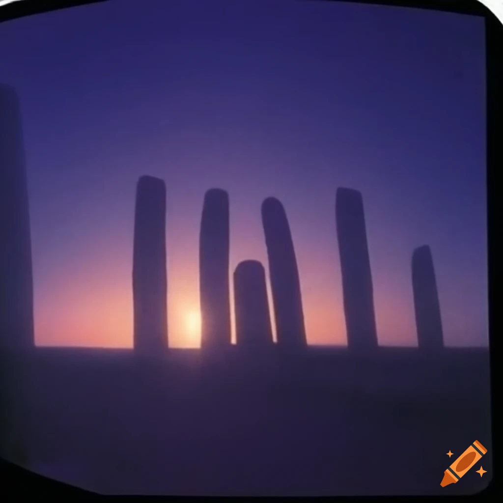 Vintage liminal slides of mysterious ancient megalithic ruins on Craiyon