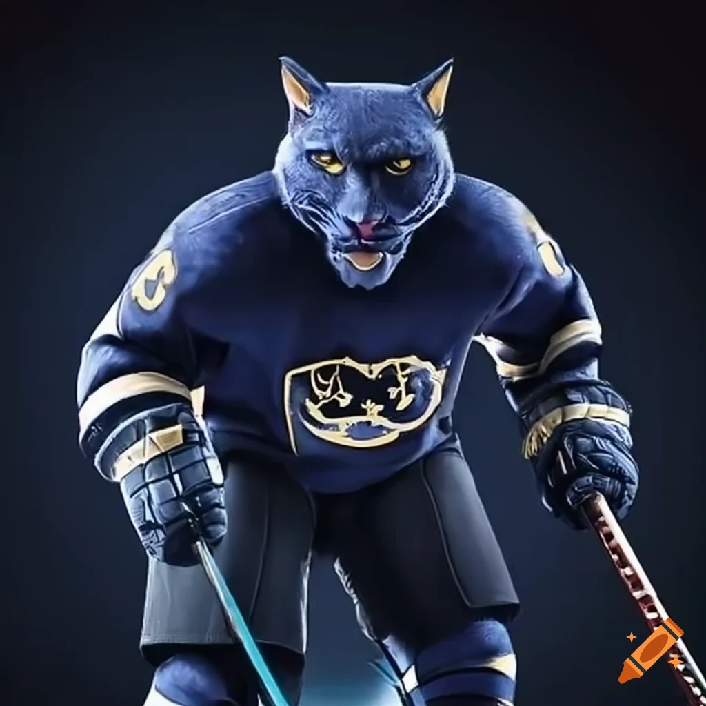 Panther playing hockey on Craiyon