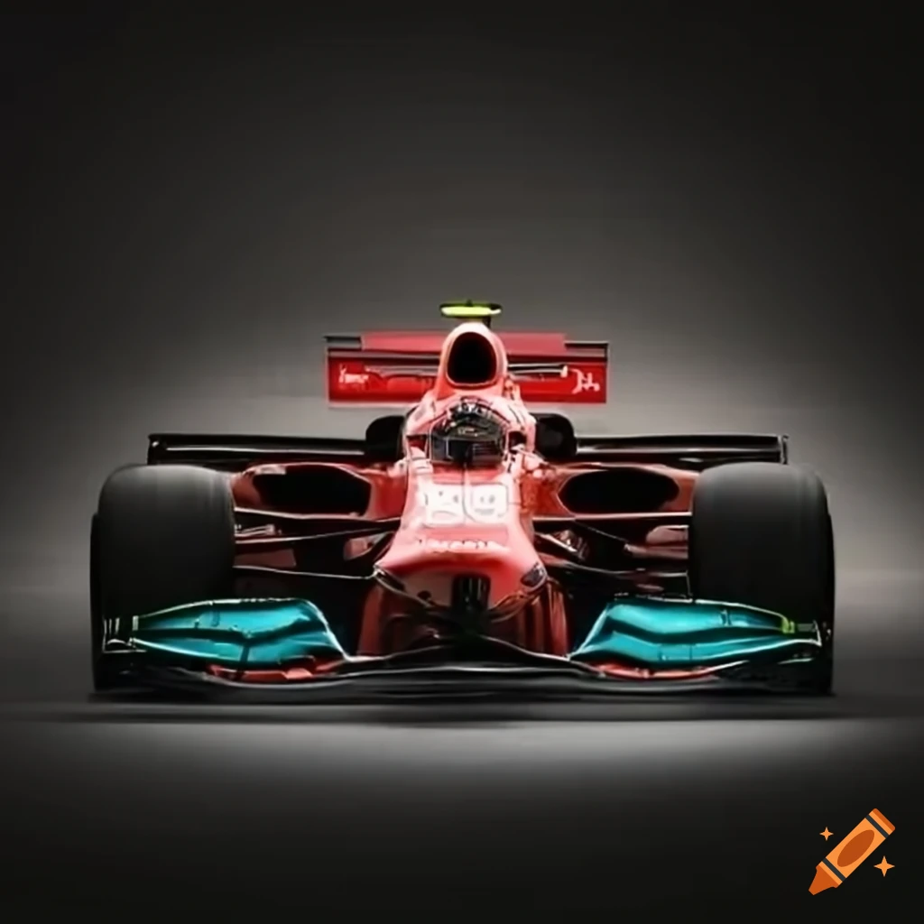 F1 car with closed cockpit on the racetrack on Craiyon