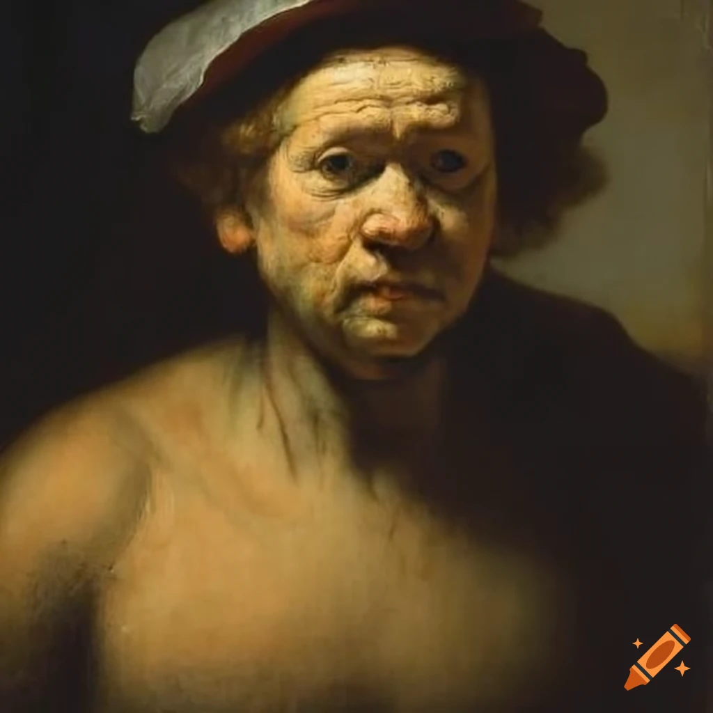 Person underwater in a rembrandt-style painting on Craiyon