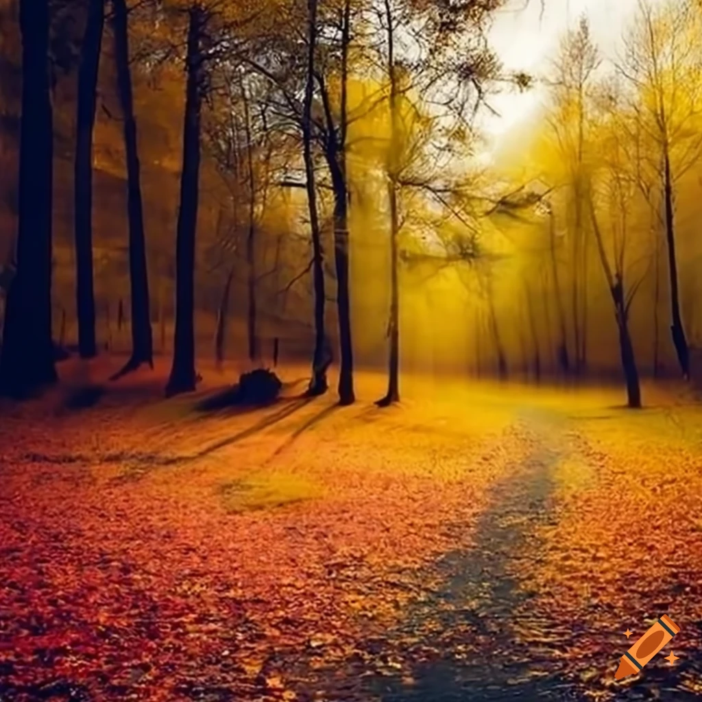 Vibrant warm nature scenery on Craiyon