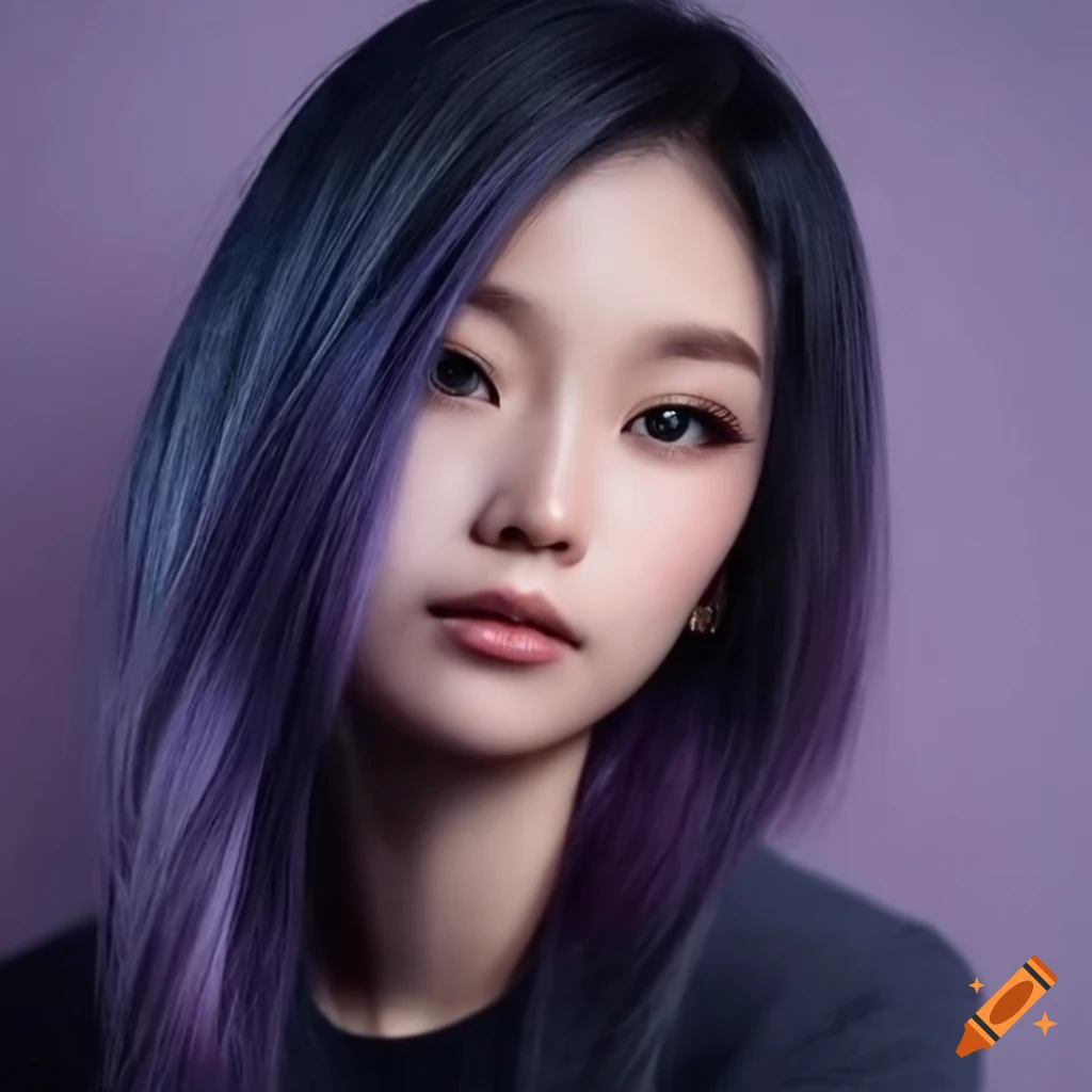 Portrait of a 21-year-old japanese woman with symmetrical features and ...