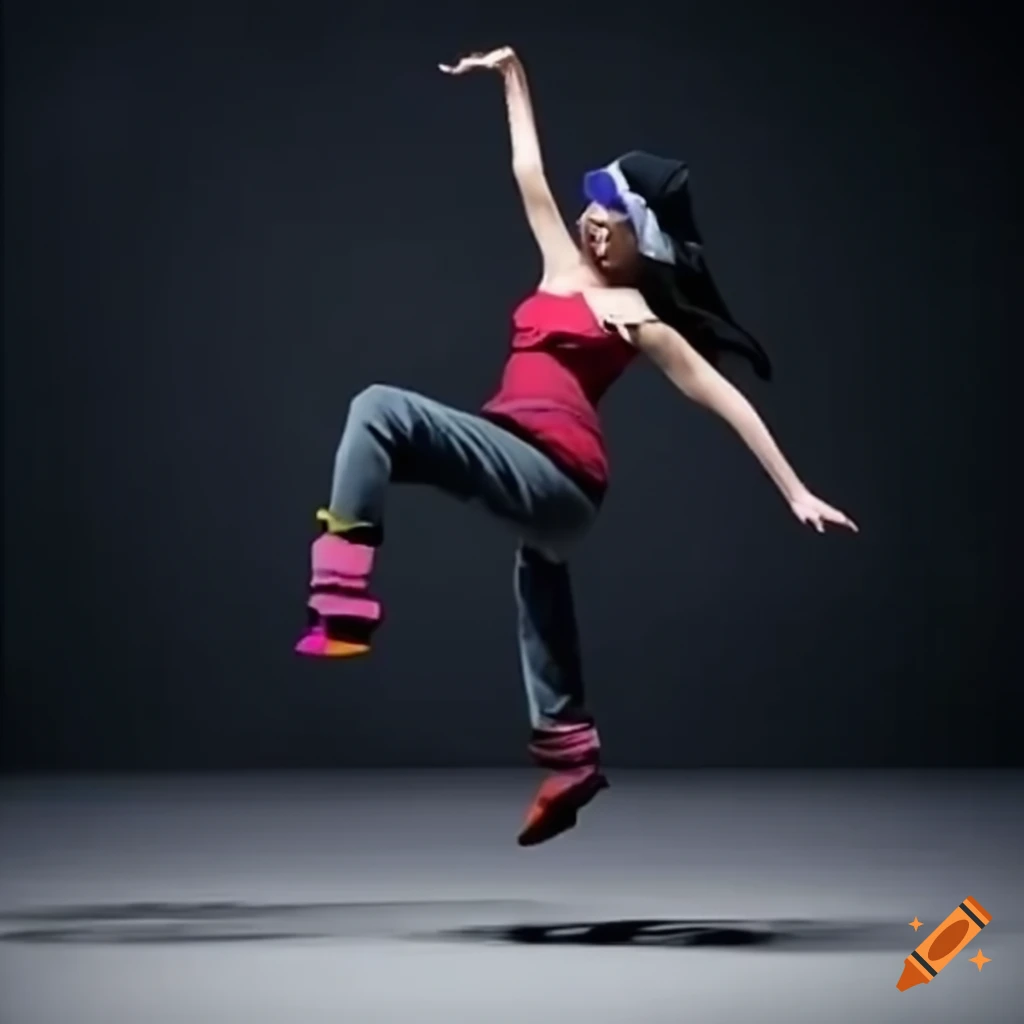 Hip hop dancer in action on Craiyon