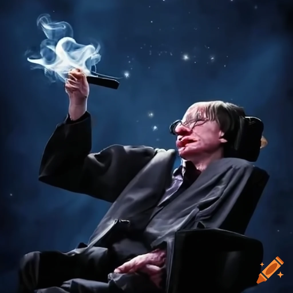 Stephen hawking in space with disco lights on Craiyon